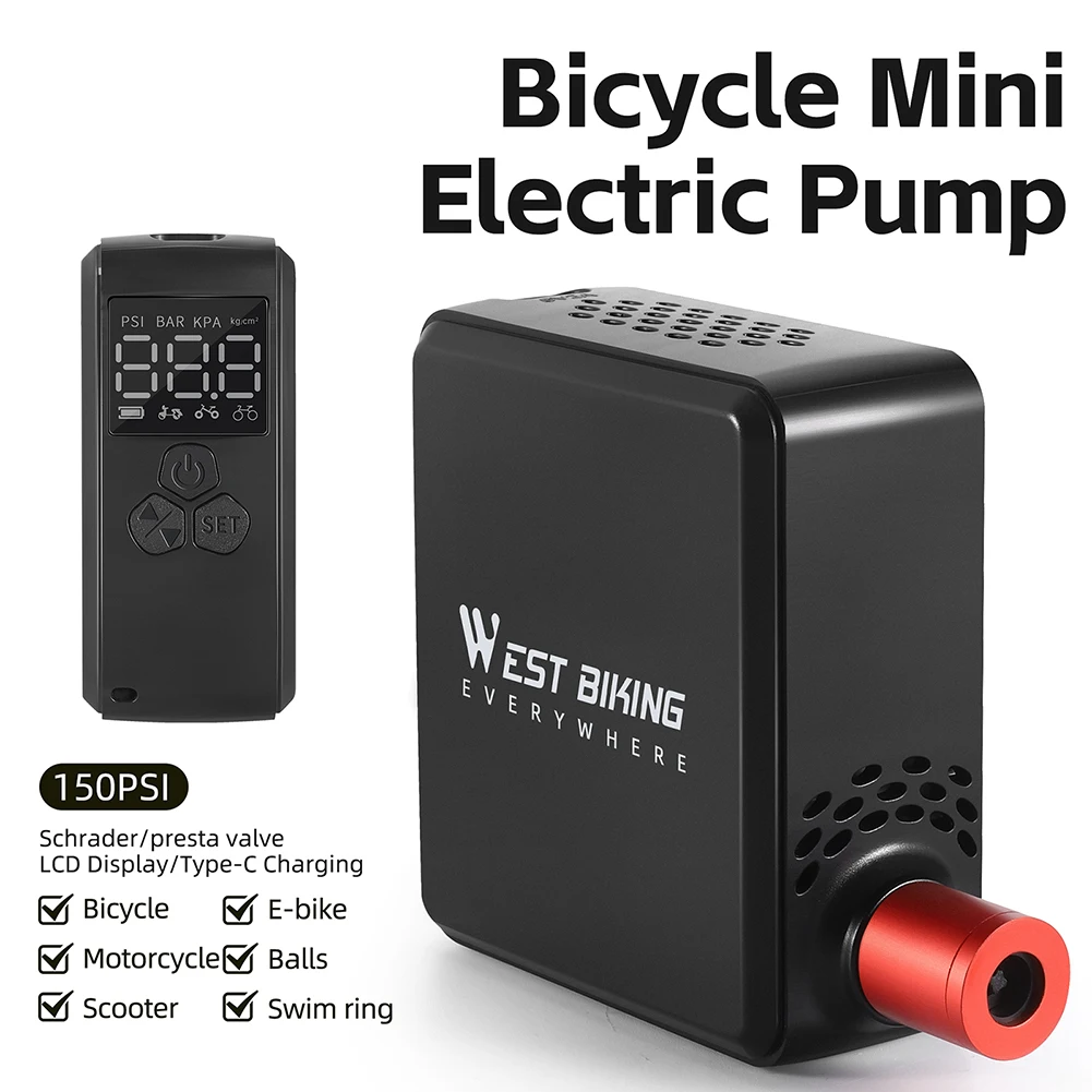 WEST-BIKING-Mini-Electric-Bike-Pump-150PSI-Powerful-Air-Compressor ...