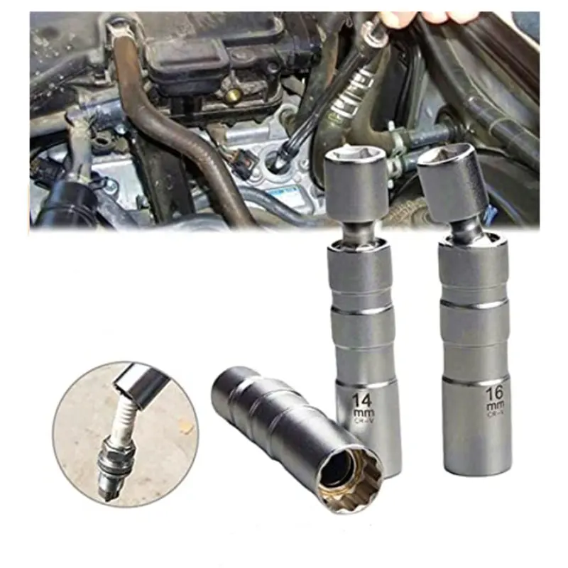 Universal Spark Plug Sleeve Socket 14MM 16MM Thin Wall Magnetic Swivel ...