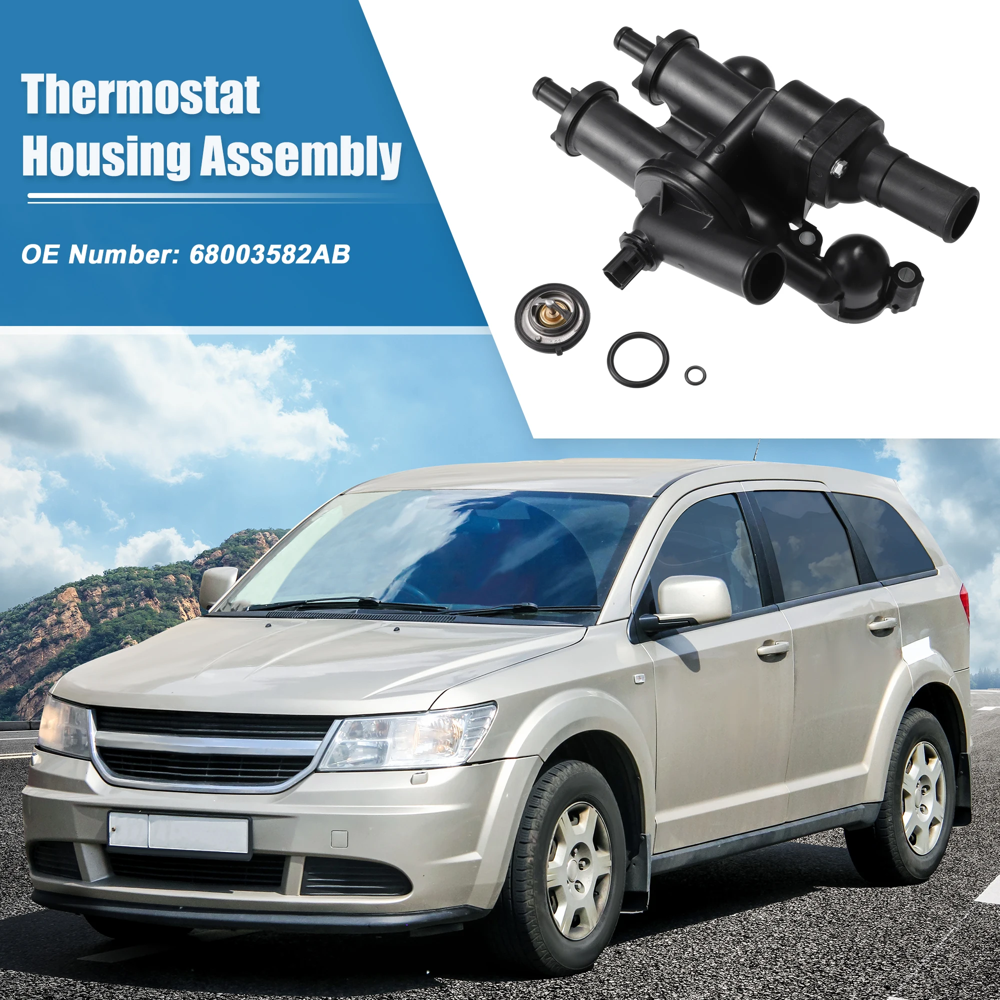 X-Autohaux-Auto-Engine-Coolant-Thermostat-Housing-Assembly-68003582AB ...