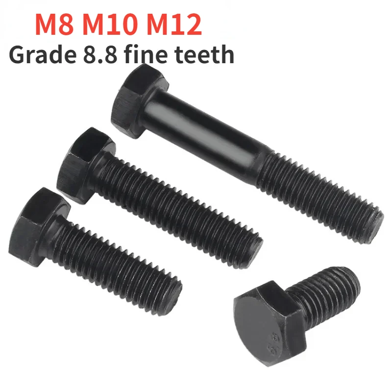 Pitch-1-1-25-1-5-Grade-8-8-Black-Fine-Tooth-External-Hexagon-Screw ...
