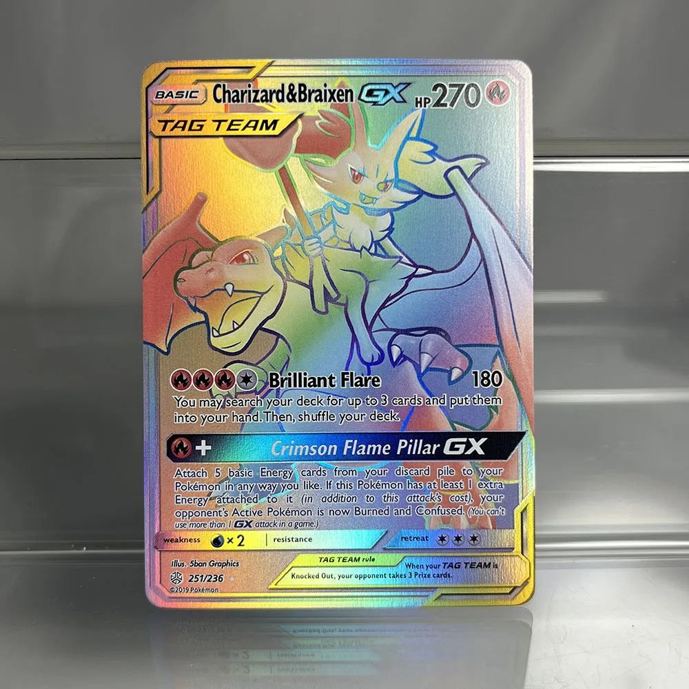 Pokémon Cards Sun & Moon Foil Flash Cards Charizard & Braixen lono ...
