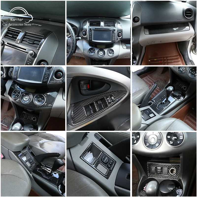 For-Toyota-RAV4-2006-2019-Car-Styling-Soft-Carbon-Fiber-Central-Control ...