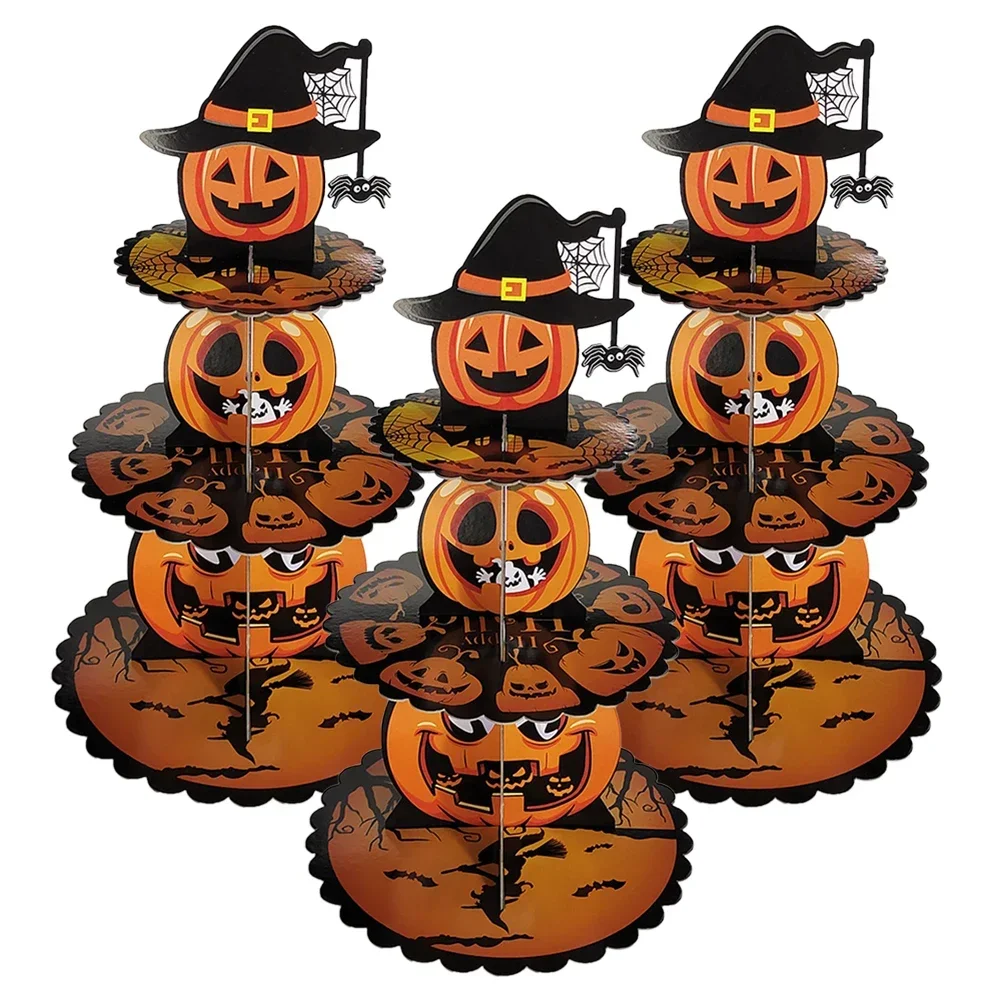 Halloween-Sobremesa-Torre-Papel-Stand-Cupcake-Display-Aracn-deo-Gourd ...