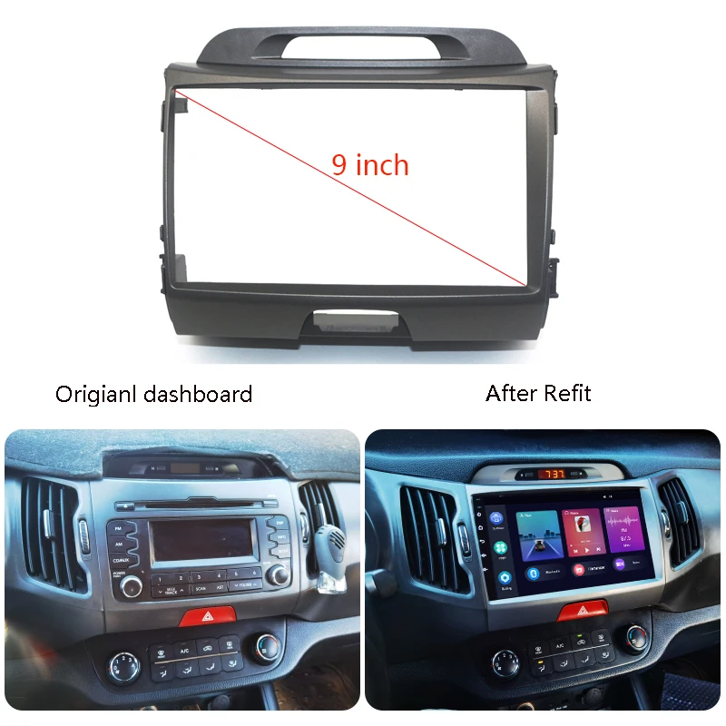 9-Car-Radio-Frame-Kit-For-KIA-Sportage-2010-2016-Auto-Stereo-Dash-Panel ...