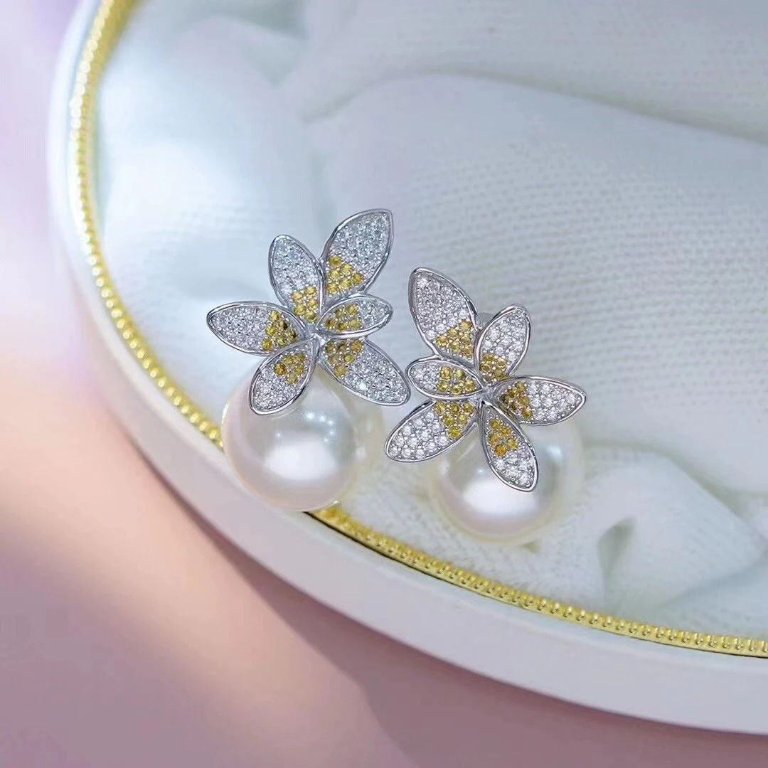 Flower 925 Sterling Silver Earrings Base Findings Mountings Jewelry ...