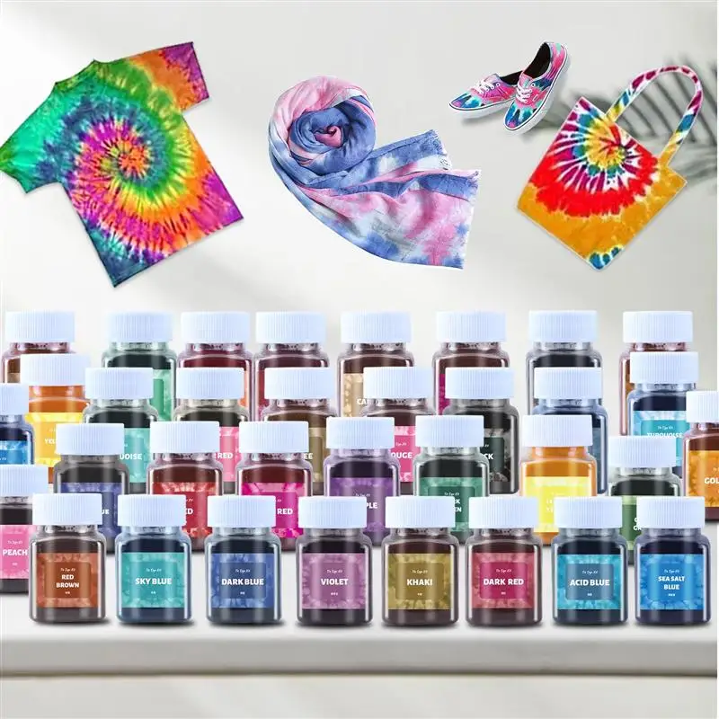 30-50ml-24-Colors-Fabric-Tie-Dye-Powder-Old-Clothing-Refurbished ...