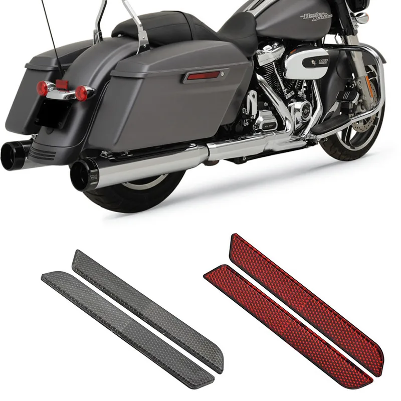 2Pcs-Motorcycle-Saddlebag-Guard-Reflector-Cover-ABS-Plastic-For-Harley ...