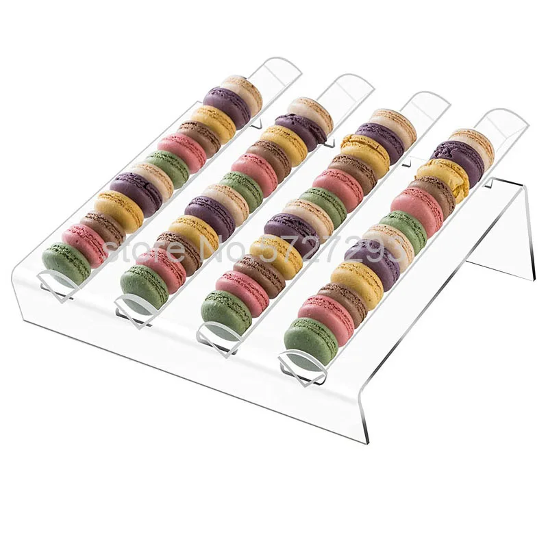 Acrylic Macaron Display Tray Macaron Cake Display Stand With 4 Slots ...