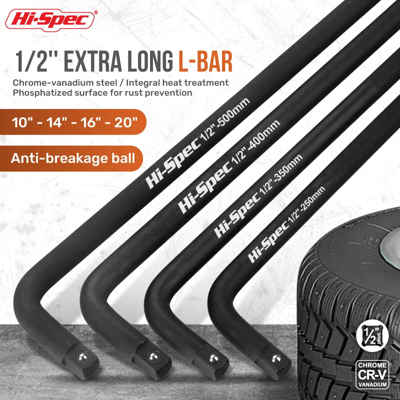 Hi-Spec 1/2 In Extra Long L Bar Breaker Bar Socket Wrench Handle CR-V ...
