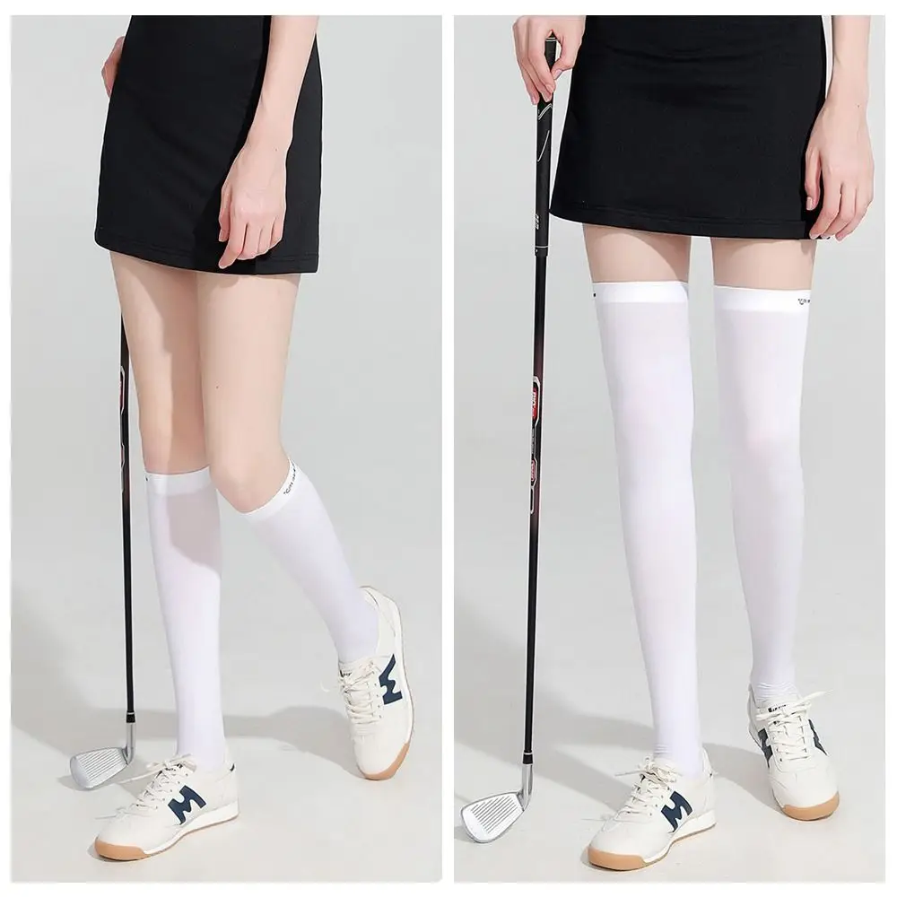 Ice-Silk-Sunscreen-High-Socks-Black-White-Tennis-Golf-Sports-Pressure ...