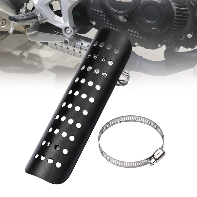 Universal Motorcycle Protector Muffler Heat Guard Exhaust Pipe Punching ...