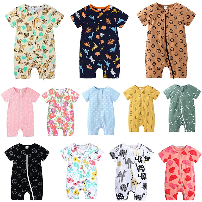 Newborn-Baby-Onesie-Kids-Jumpsuit-Summer-Bamboo-Cotton-Short-sleeved ...