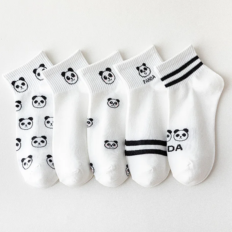 1-Pairs-Girls-Cute-Panda-Face-Funny-Short-Ankle-Socks-White-Casual ...