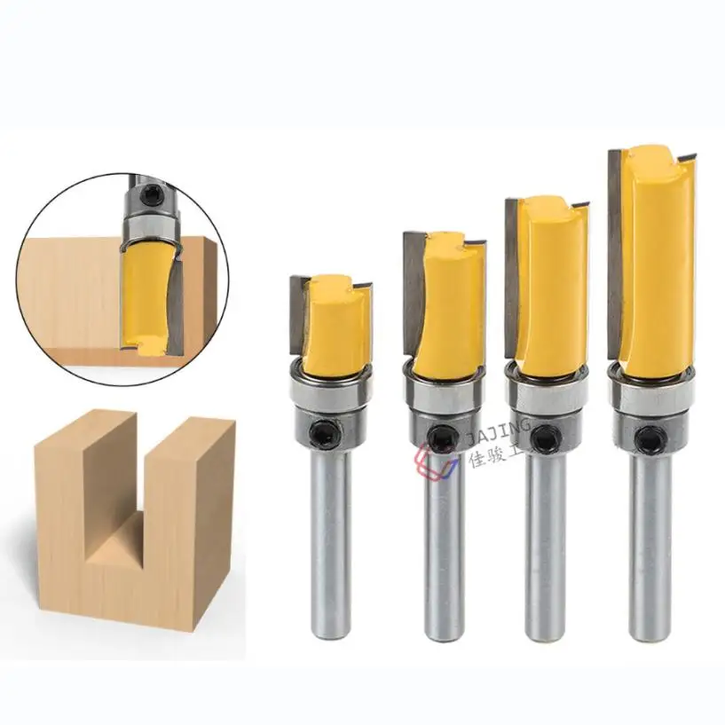 4pcs-1-4-Shank-Flush-Trim-Router-Bit-Pattern-Bit-Top-Bottom-Bearing-1-2 ...