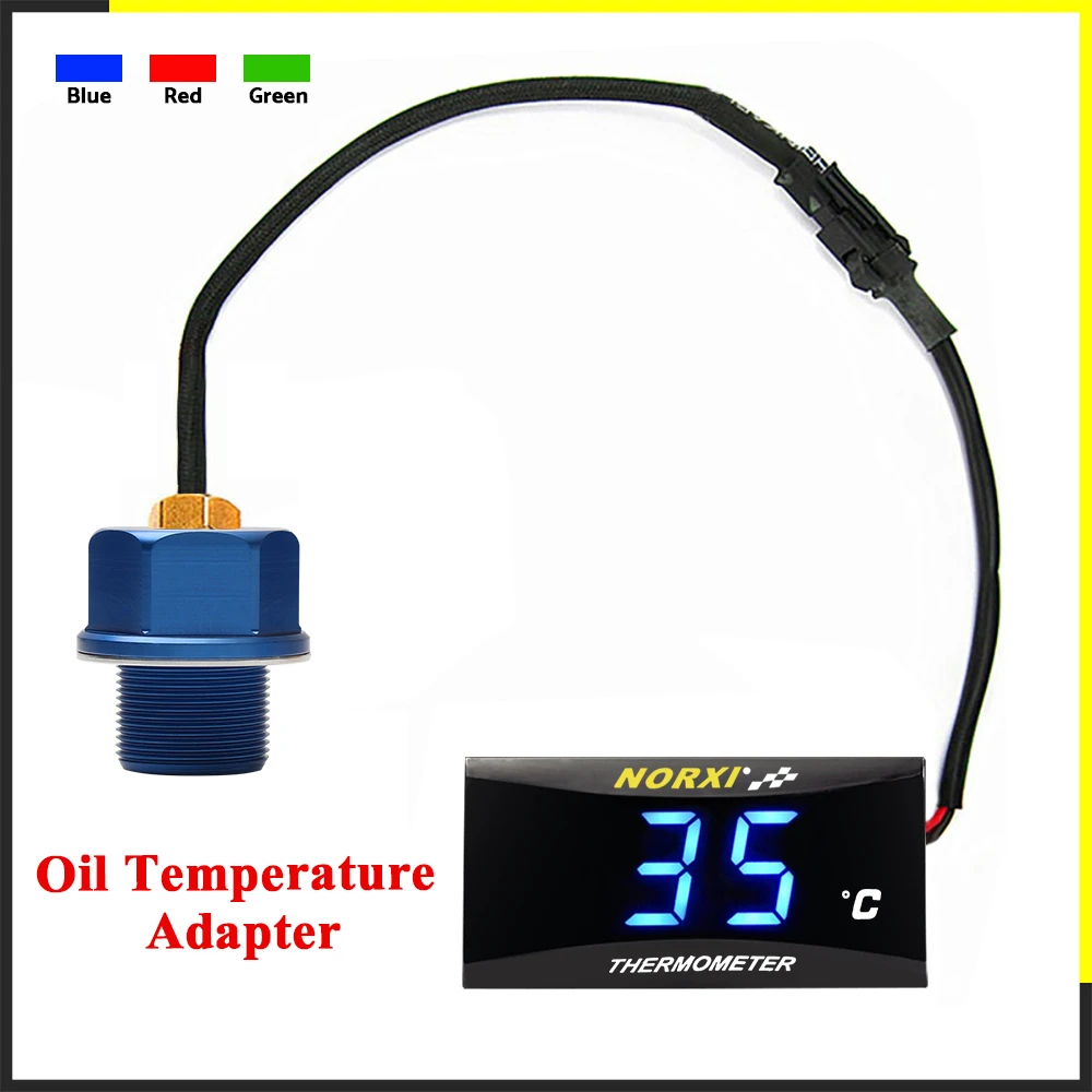 motorcycle oil temperature gauge mini square digital instrument ...