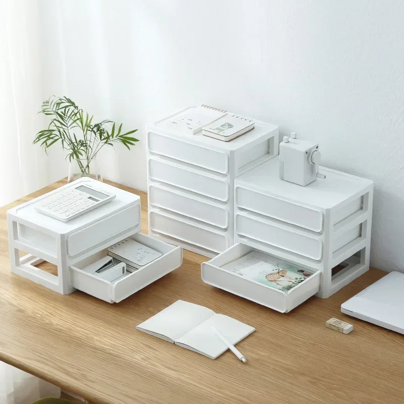 Plastic Storage Box Desktop Storage Box Korean Cosmetics Drawer Multi ...