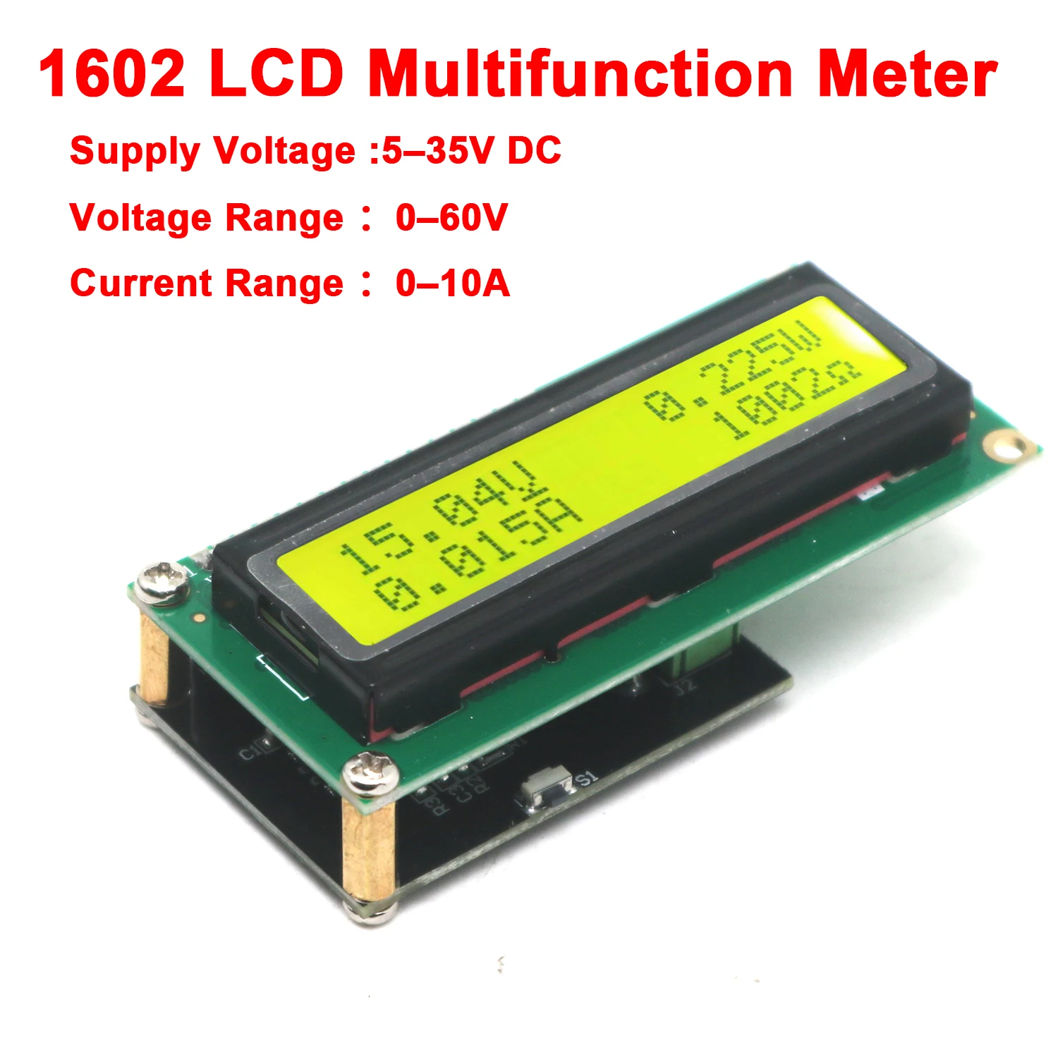 DC 0-60V 10A Multifunction Voltmeter Ammeter Power Coulomb Meter RC ...