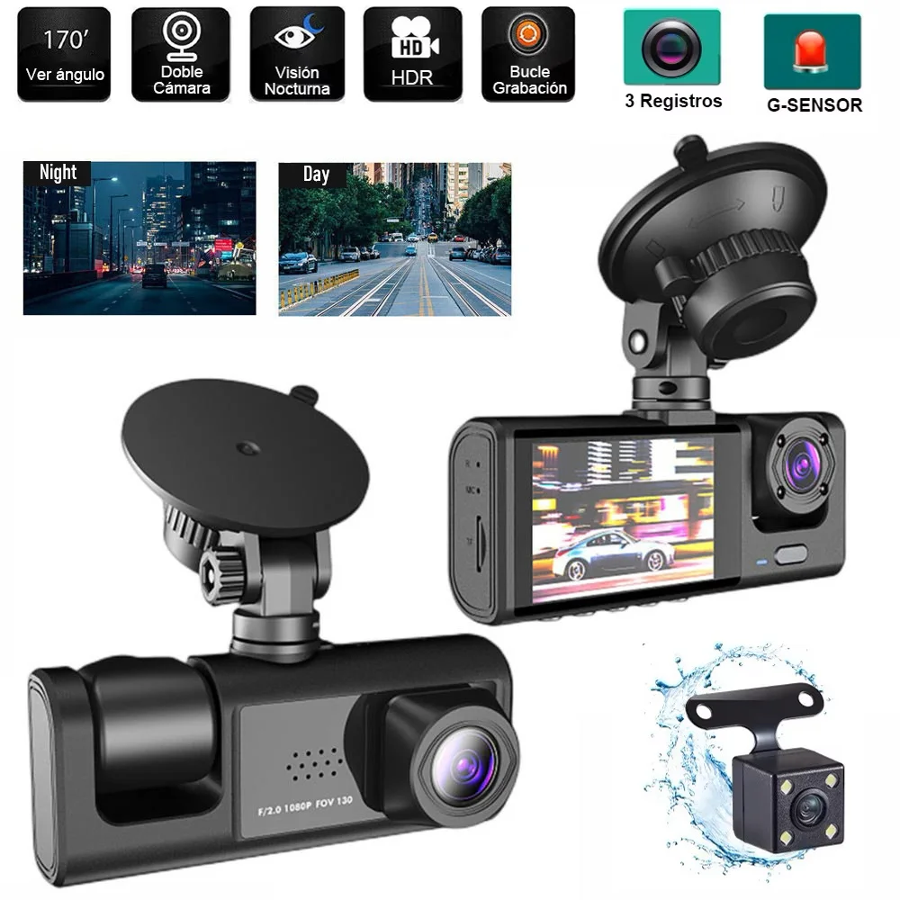 64G-3-Channel-Dash-Cam-Cabin-Len-Car-DVR-HD1080P-Wifi-Interior-Camera ...
