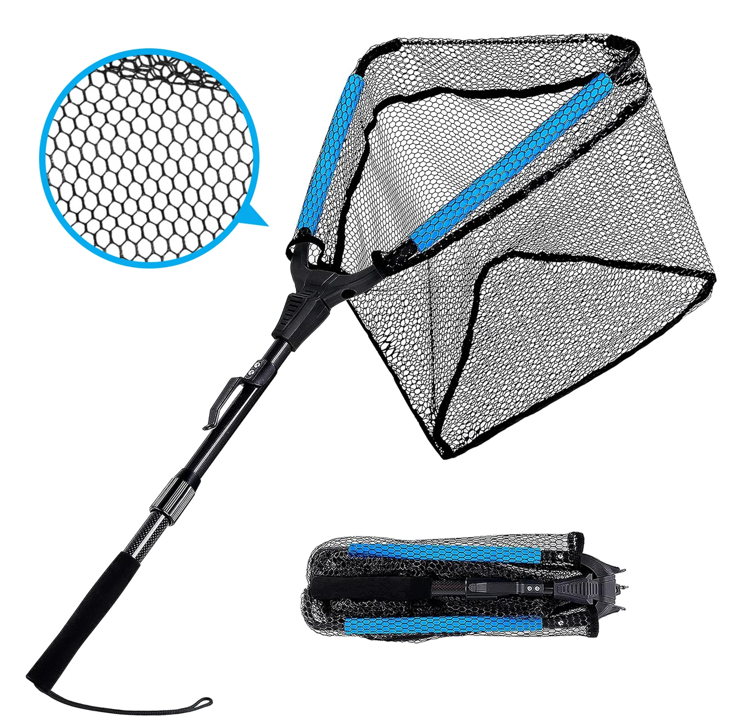 New-Floating-Fishing-Net-Aluminium-Alloy-Foldable-Telescoping-Landing ...
