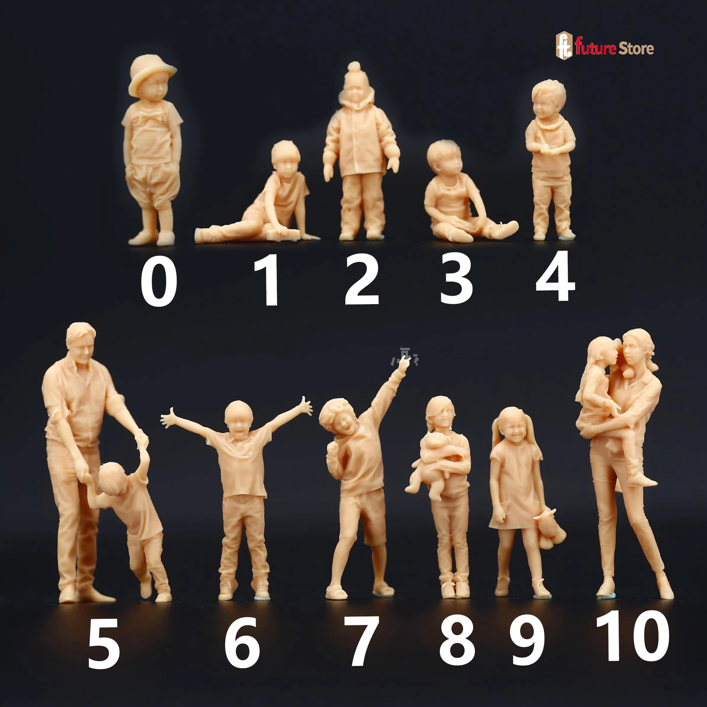 1/64 1/43 L335 Family Diorama Scene Props Miniatures Figures Model For ...