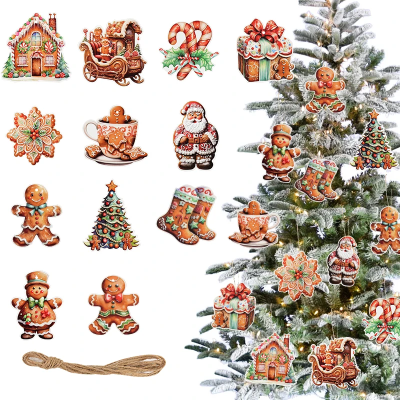 12pieces-Christmas-Gingerbread-Man-Decorations-Santa-Claus-Christmas ...