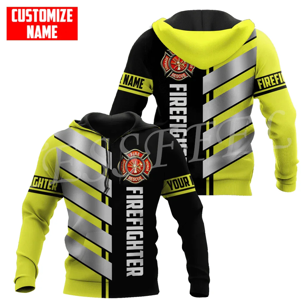 Custom Name Firemen Hero Worker Firefighter Suits Tracksuit Harajuku ...