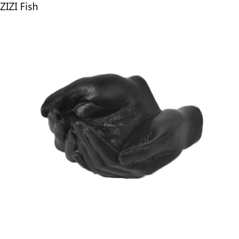 Minimalist-European-Black-Hand-Sculpture-Holding-Hands-Ornaments-Desk ...