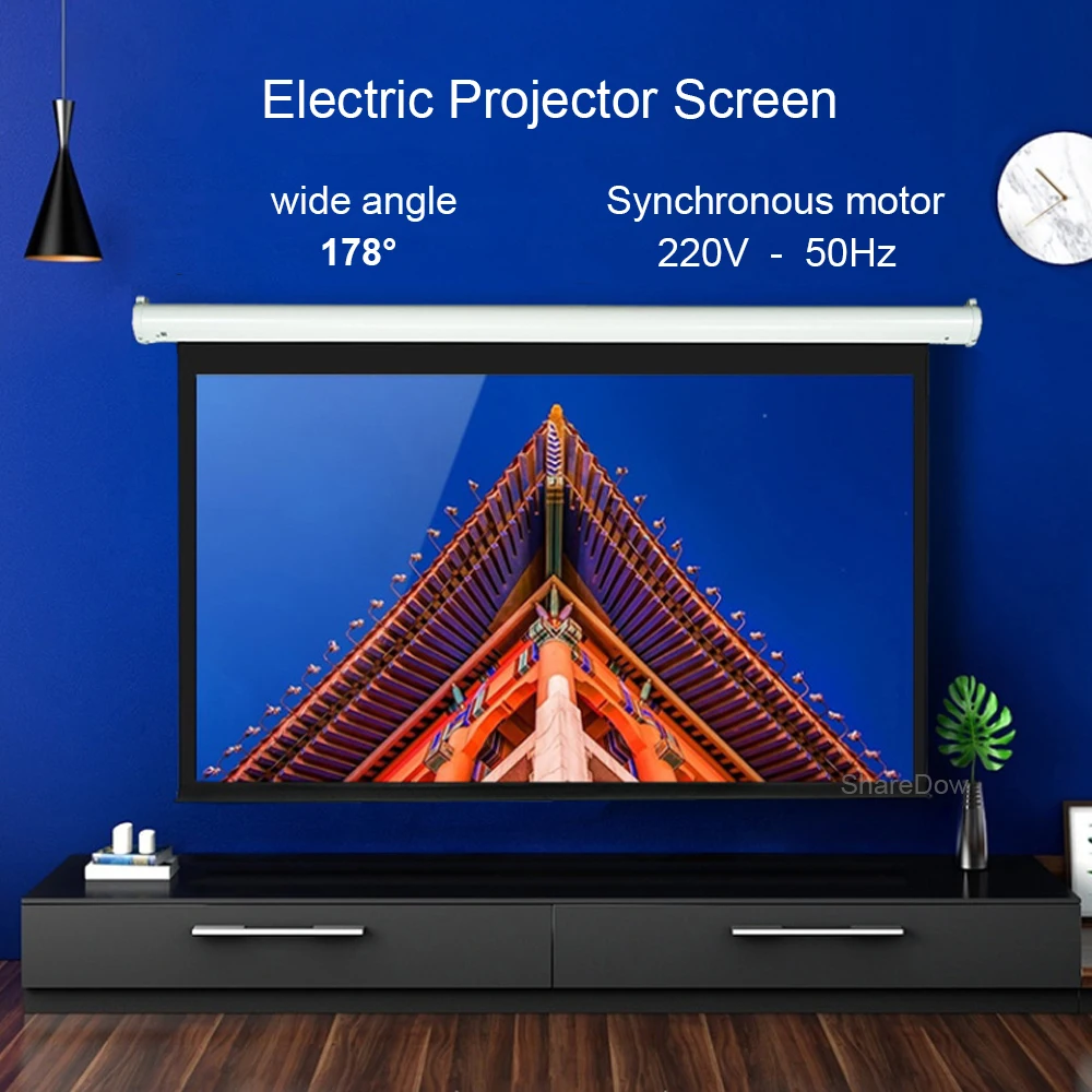60-84-Inch-16-9-Electric-Motorized-Drop-Down-Projection-Screen-with-12V ...