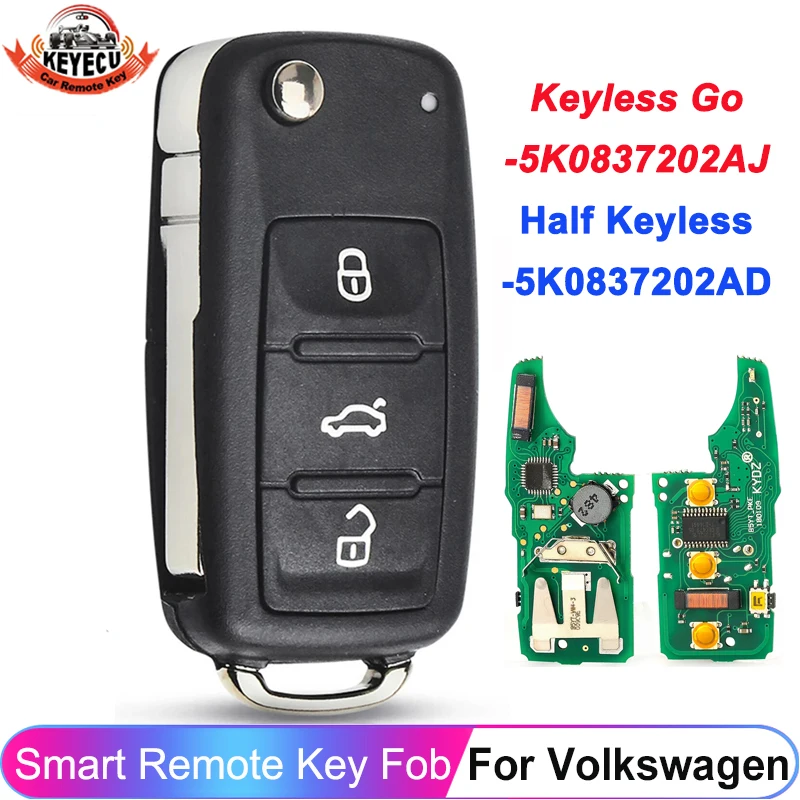 Keyecu For Vw Beetle Caddy Tiguan Touran Up 2009-2014 Eos Golf Jetta ...