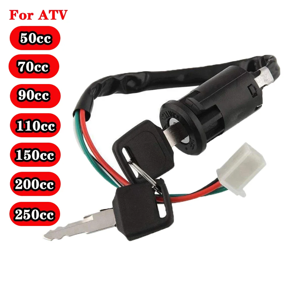 Universal-4-Wire-Motorcycle-Ignition-Key-Lock-Switch-4-Wire-Fit-for ...