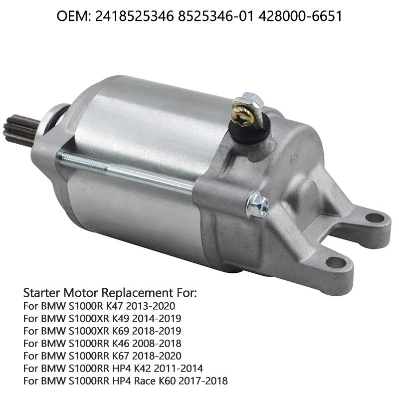 Starter Motor For BMW S1000RR K46 2008 2018/ S1000RR K67 2018 2020 Part ...