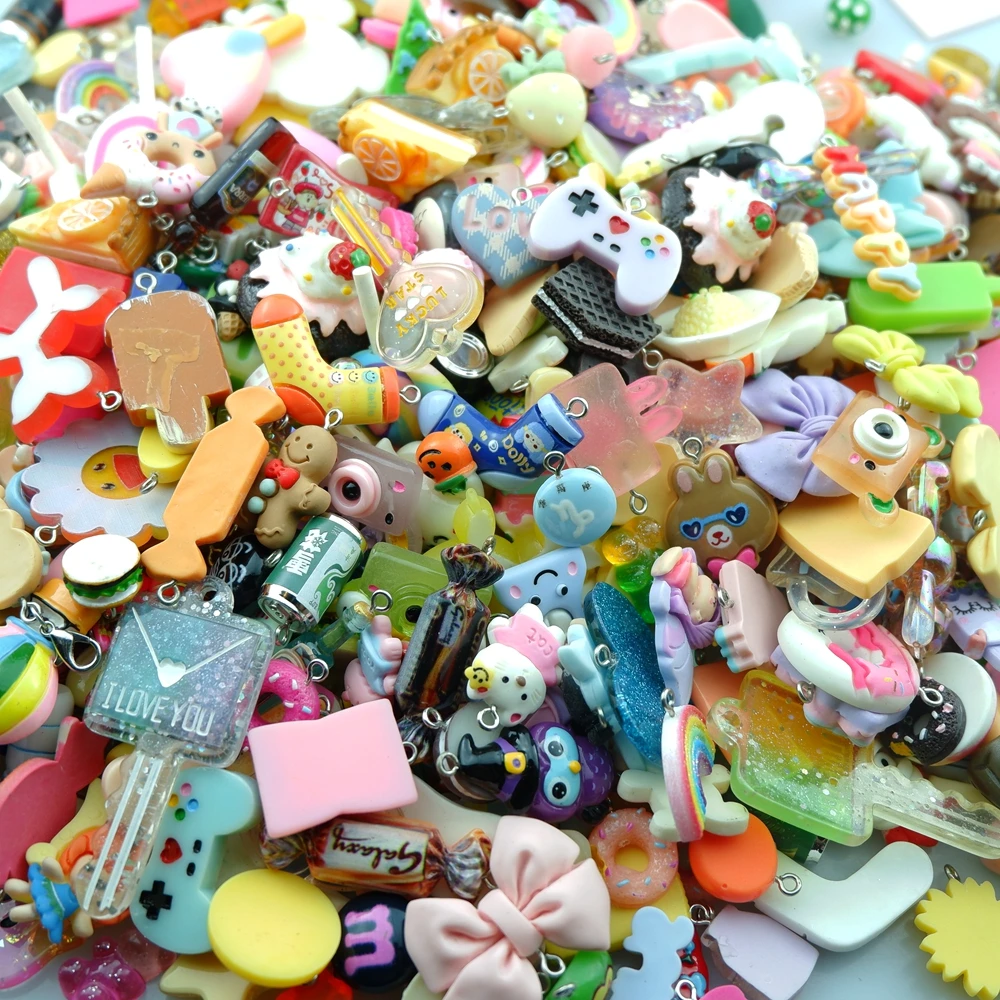 By-Random-Resin-Cartoon-Charms-For-Bracelets-Key-Chain-Earring-Jewelry ...