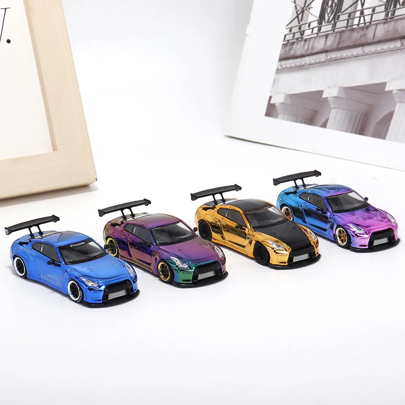 FUJI 1:64 Pandem GTR R35 Chrome Diecast Diorama Car Model Collection ...