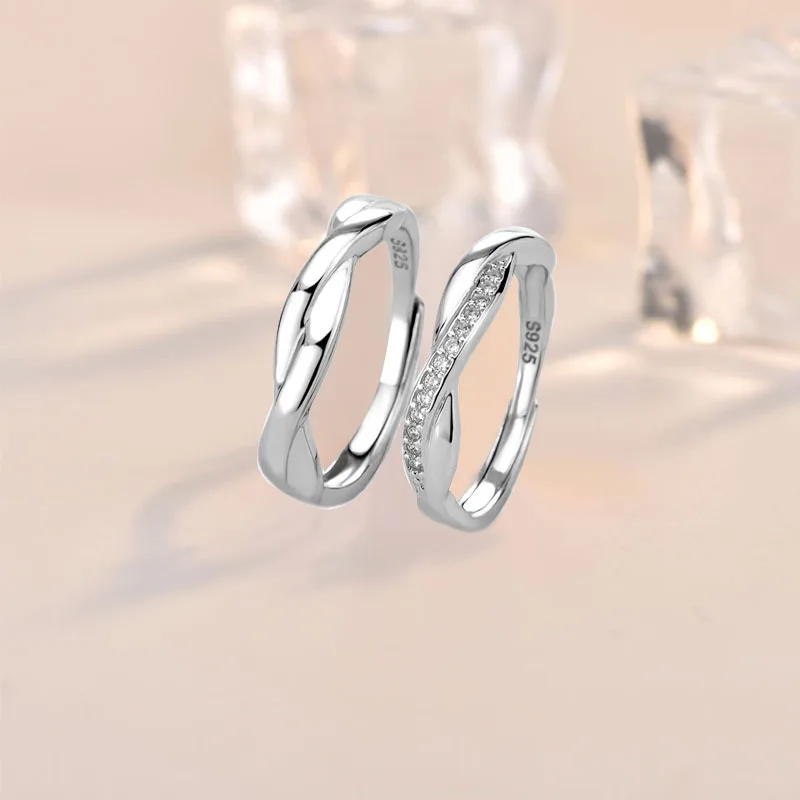 Jewelry-Couple-Ring-Pair-of-Sterling-Silver-Simple-Men-s-and-Women-s ...