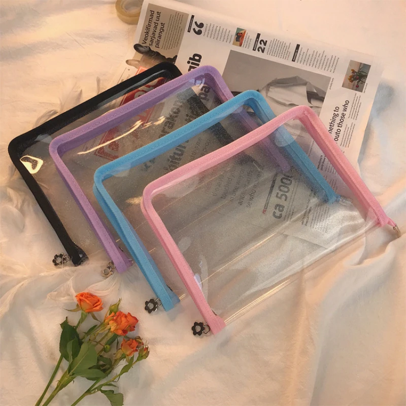 A5-A4-Zipper-File-Bag-PVC-PP-Glitter-Transparent-Storage-Organizer-Bag ...