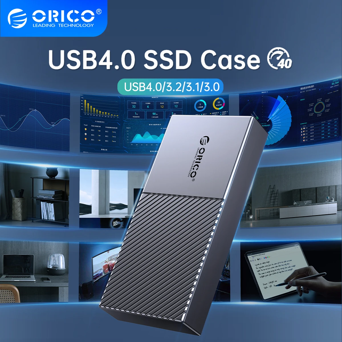 Orico Usb4.0 M.2 Nvme Ssd Enclosure 40gbps Pcie3.0x4 Aluminum Case ...