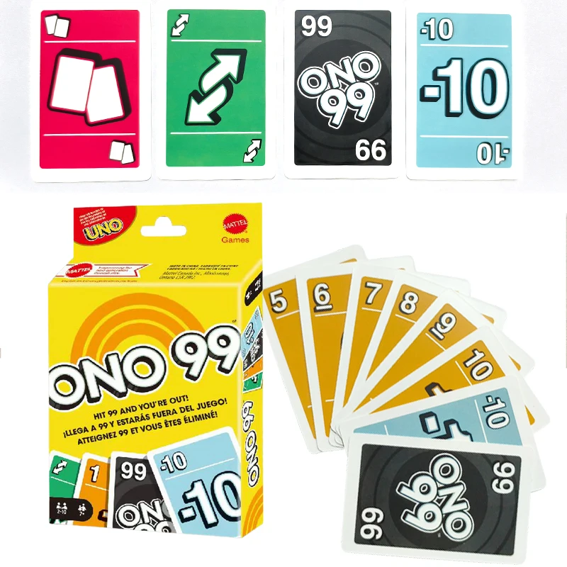 Uno-Games-ONO-99-Card-Game-for-Kids-Families-2-to-6-Players-Adding ...