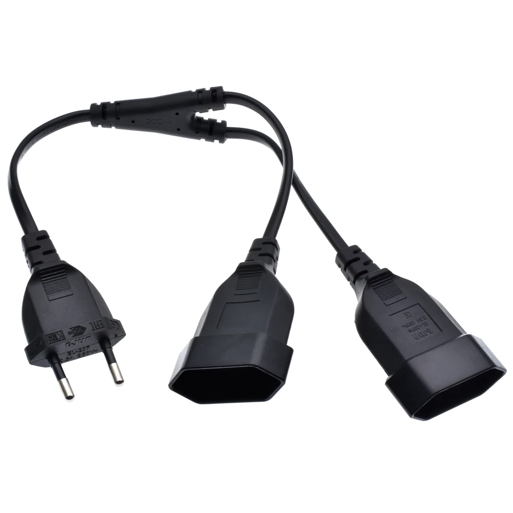 CEE7-16-EU-2-Prong-Male-to-Female-Dual-Output-2-Ways-Outlet-Extension ...