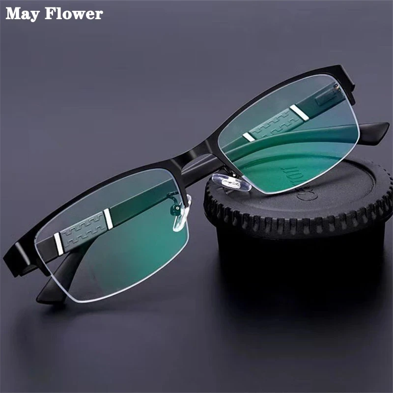 Men-s-Business-Half-Frame-Design-Reading-Glasses-Flexible-Classical ...