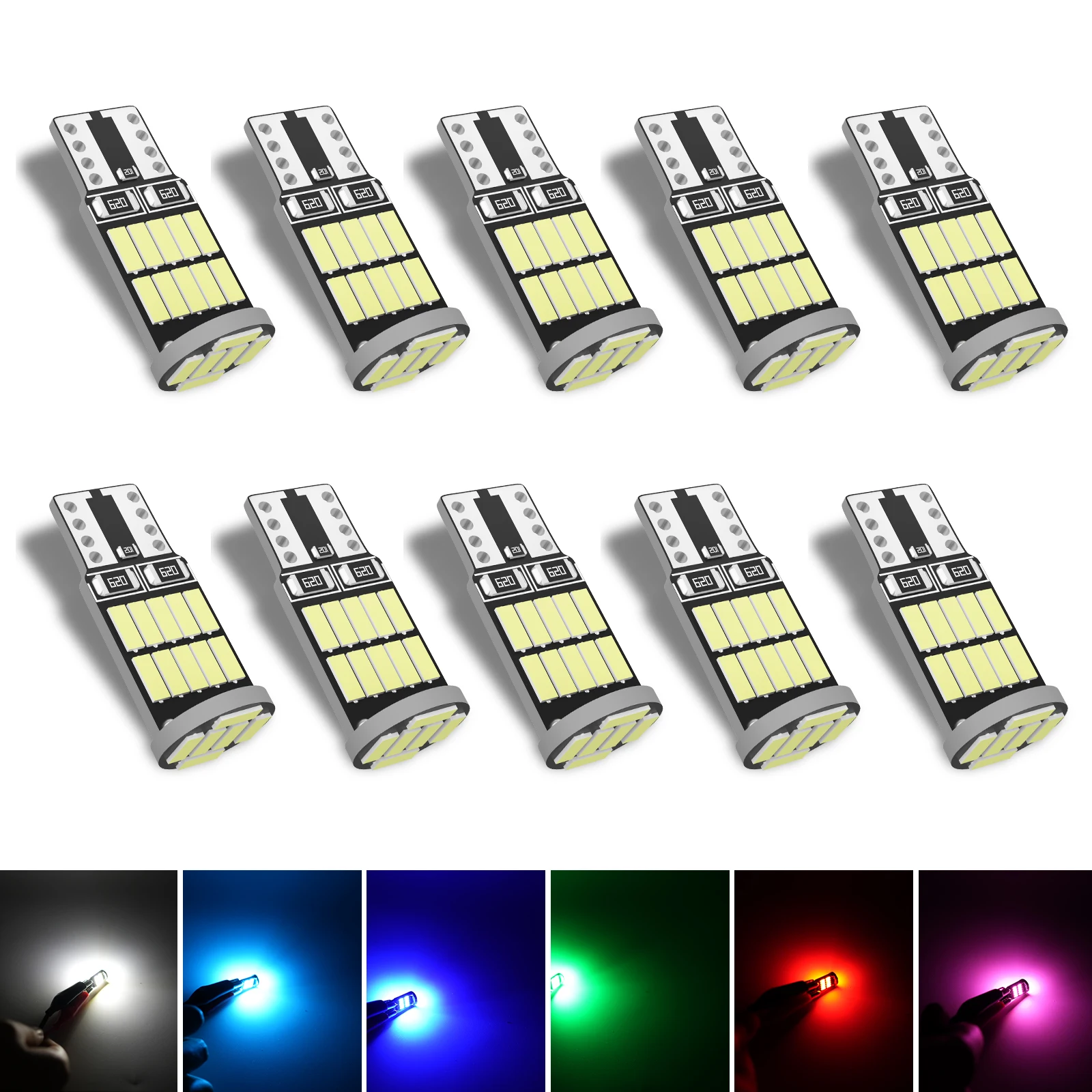 2-10pcs-T10-LED-W5W-Signal-Lamp-High-Bright-26-SMD-4014-Chip-For-Auto ...