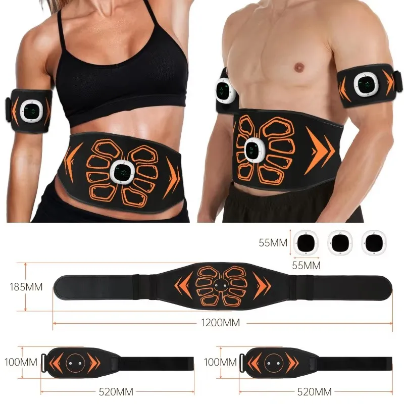 Smart Muscle Toner Abdominal Toning Belt Abs Trainer USB Recharge Body ...