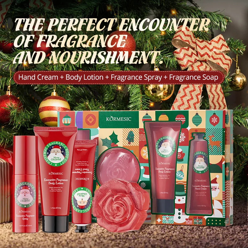 Luxurious complete Christmas gift box, 4-in-1 hand and body care set ...