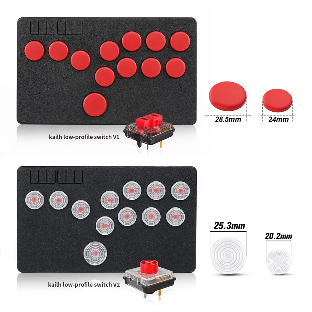 Flatbox-Arcade-Joystick-Hitbox-Leverless-LED-Controller-Fight-Sticks-For-PC-Ps4-Switch-Mini ...