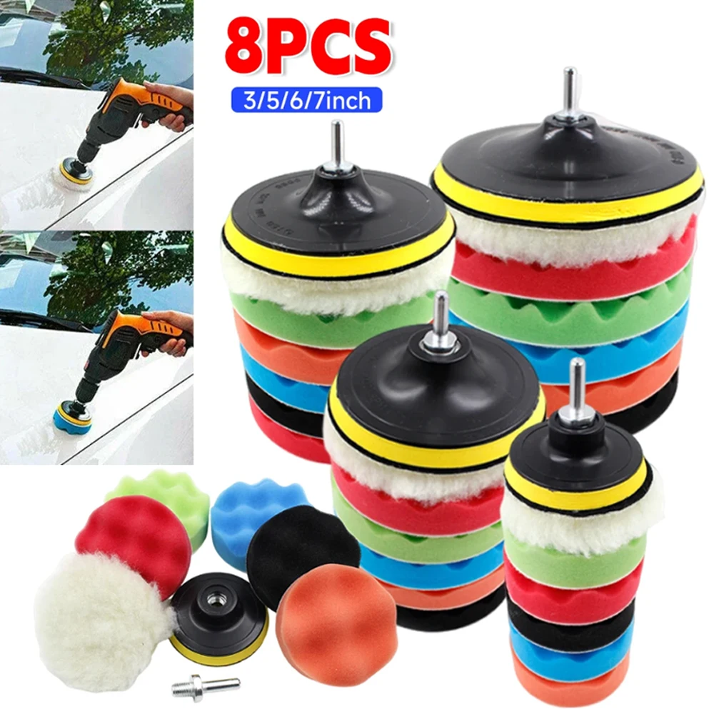 8Pcs-Car-Polishing-Kit-Polish-Pad-3-5-7-Inch-Car-Polishing-Disc-Waxing ...