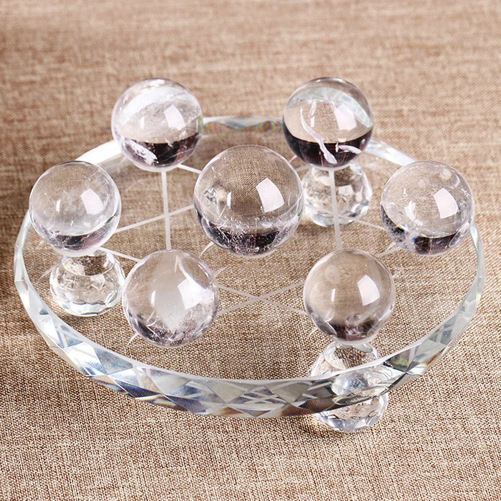 Natural White Crysatl Seven Star Formation FengShui Decoration White ...