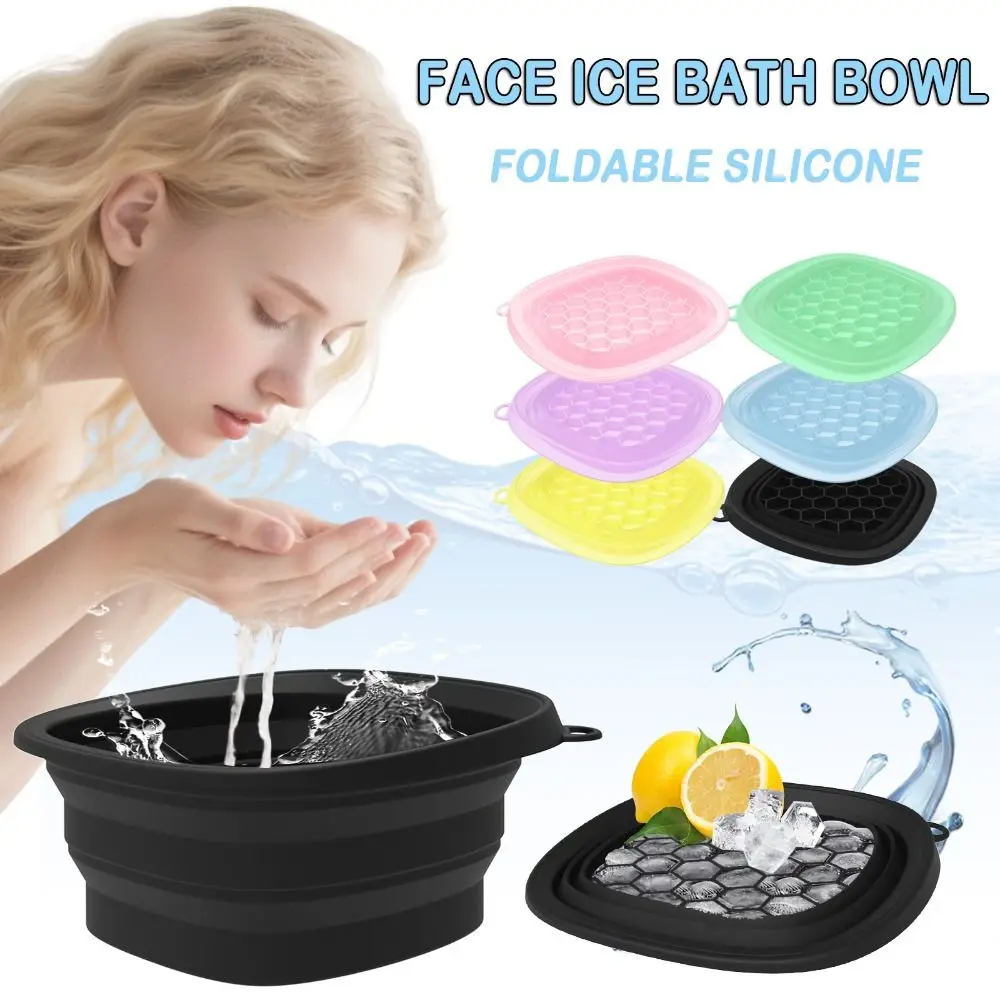 New Foldable Face Ice Bath Bowl Silicone Built-in Ice Tray Skincare ...