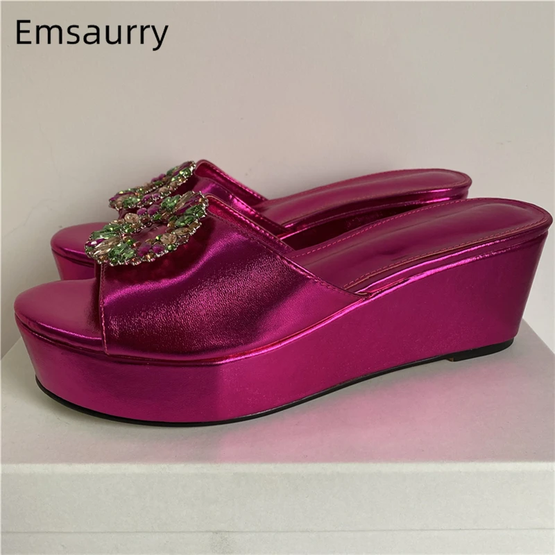 Colorful-Rhinestone-Embellished-Buckle-Sandals-Women-High-Platform ...