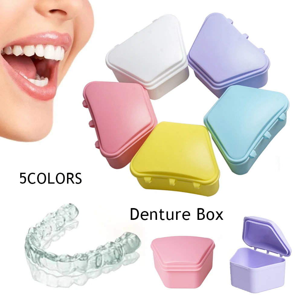 1pcs Dental Prosthesis Box Candy Color Denture Storage Box False Teeth ...