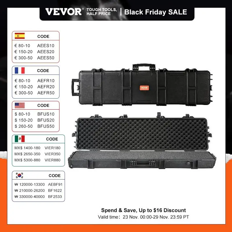 VEVOR-Rifle-Hard-Case-Portable-Long-Gun-Storage-Hard-Suitcase-W-2 ...