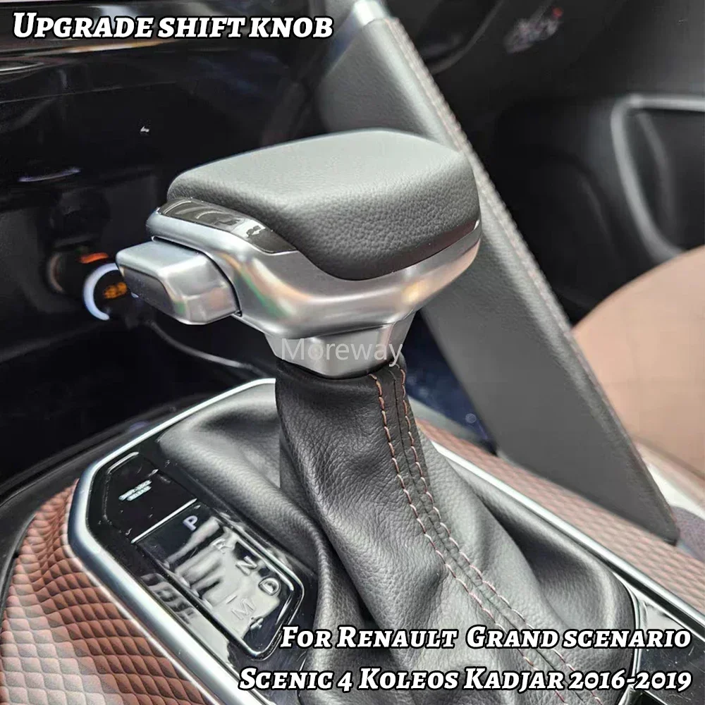 ABS Leather Upgrade Gear Shift Stick Knob Lever Handle Head For Renault ...